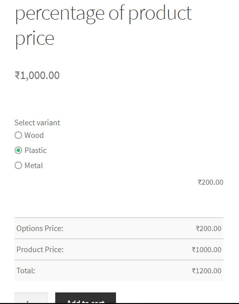 Pricing & Custom Formula - Woocommerce Product addons