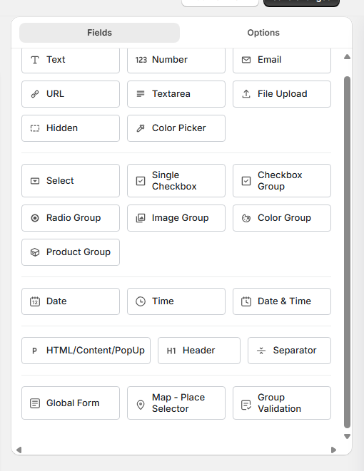 Different Fields and Field Options - Acowebs
